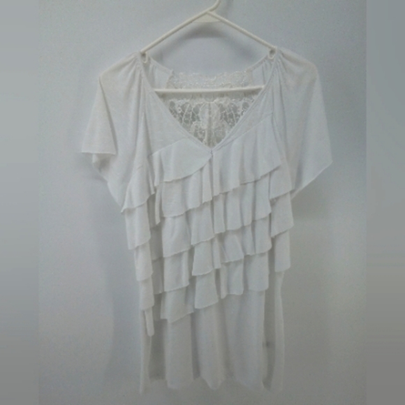 Cato | Tops | Nwt Cato Ruffle White Tier Shirt Top Early 200s Style ...